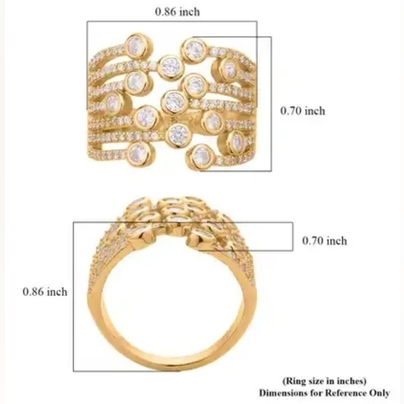 Shop Lc | Jewelry | Diamond Multi Shank Bubble Ring In Goldtone | Poshmark